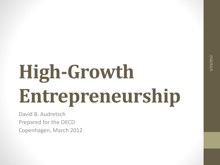 High Growth Entrepreneurship