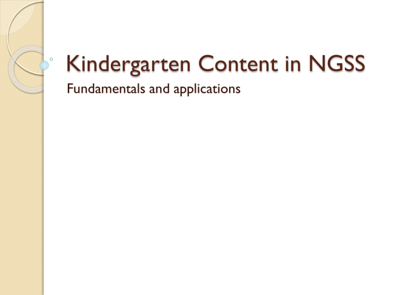 Kindergarten Content In NGSS