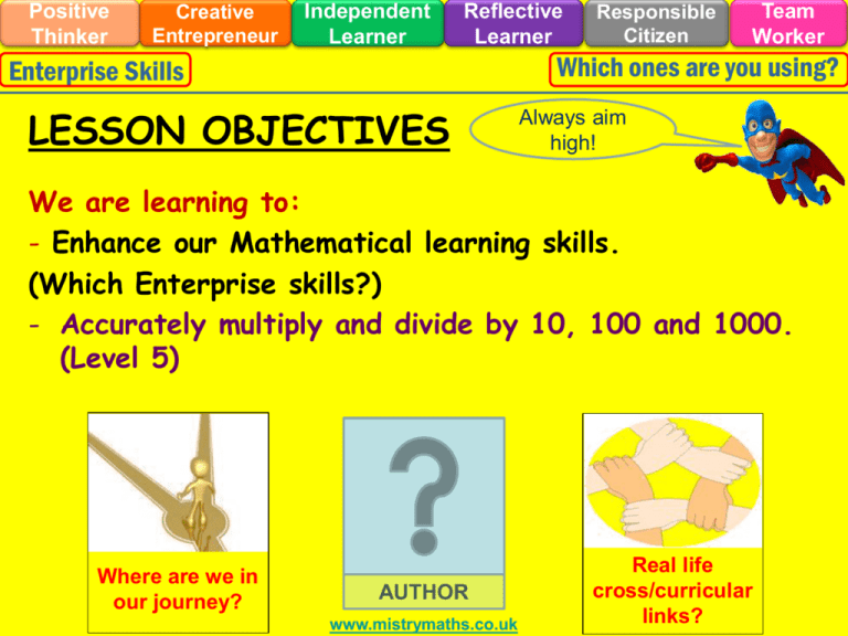 Multiplying And Dividing By 10 100 And 1000 Level 5 Multiplying And Dividing By 10 100 And 1000 Level 5