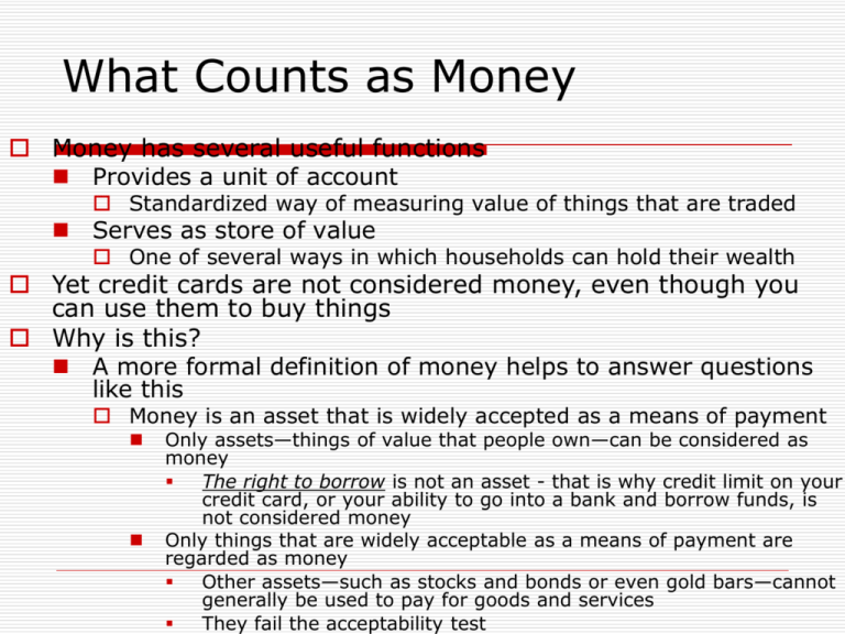 What Counts As Money