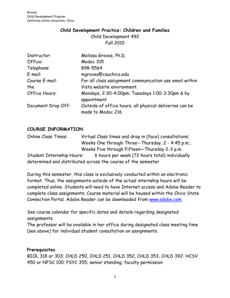 Child Development Practicum: Child & Family