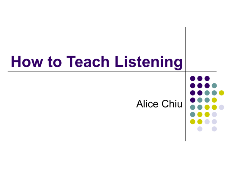 How To Teach Listening