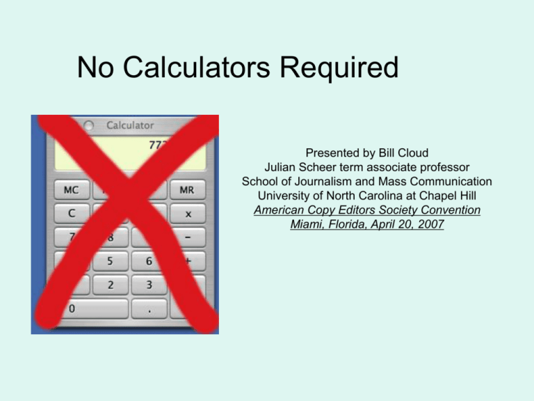 07 No Calculators Required Presentation