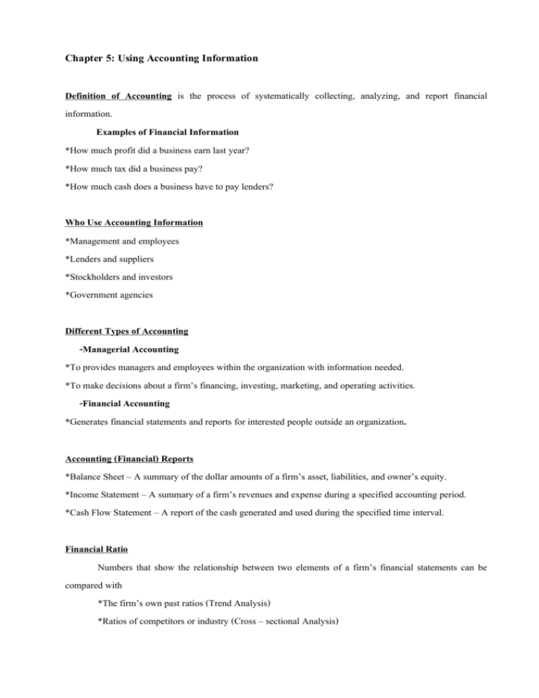 Examples Of Financial Information