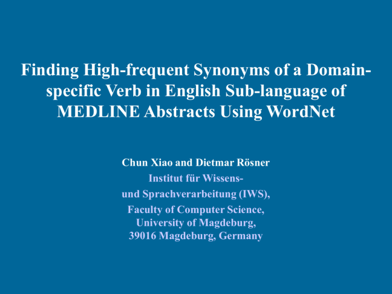 Finding High frequent Synonyms Of A Domain