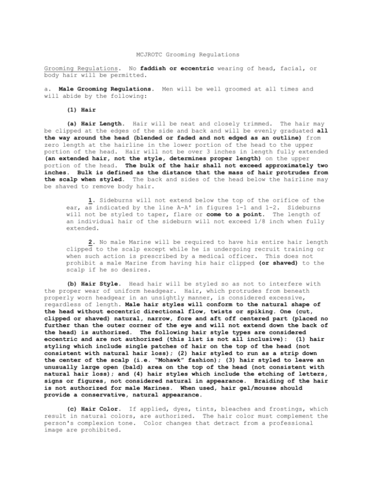 MCJROTC Grooming Regulations MCJROTC Grooming Regulations