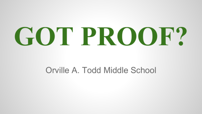 GOT PROOF GOT PROOF