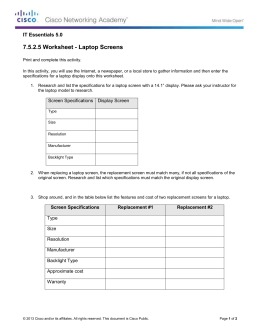 7.5.1.4 Worksheet - Laptop RAM IT Essentials 5.0