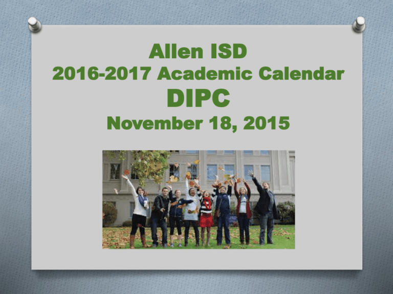 Academic Calendar Allen Independent School District