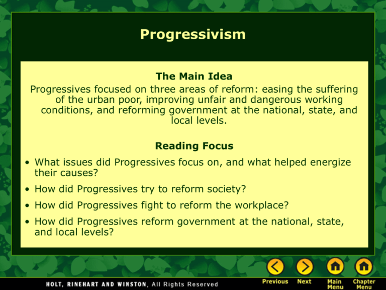 The Main Idea The Main Idea