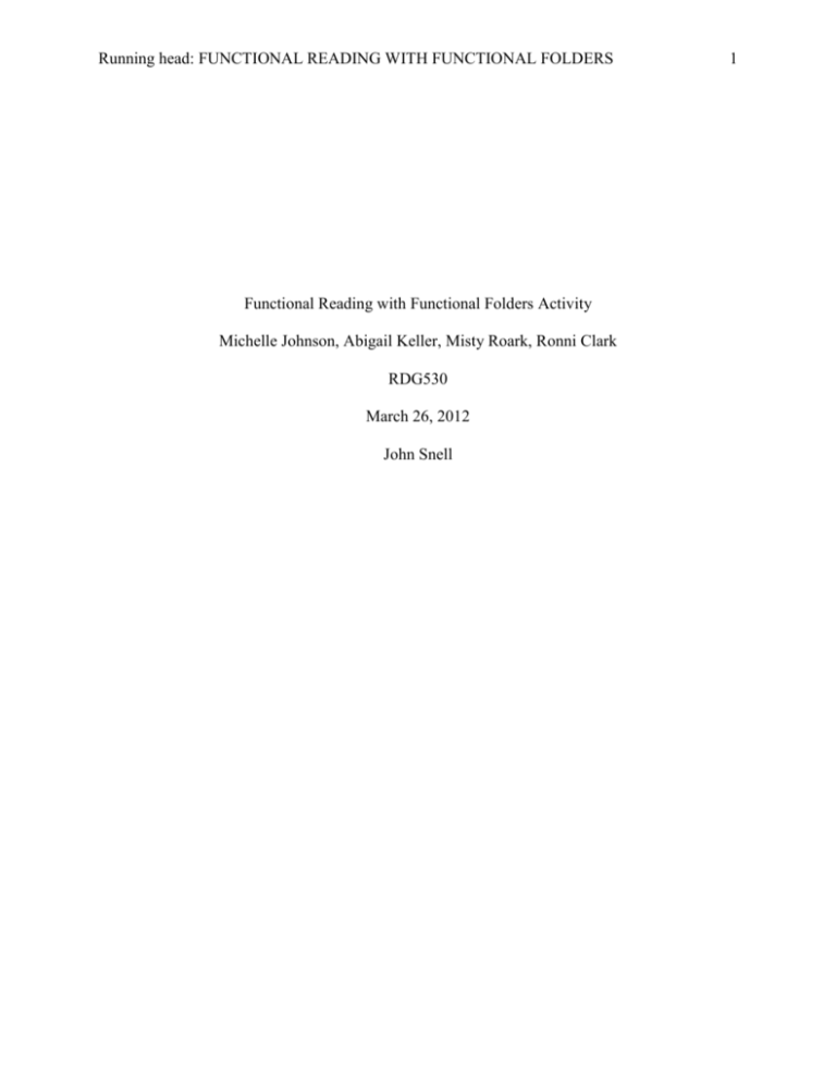 Functional Reading Activity with Folders