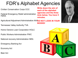 The New Deal: Alphabet Soup of Agencies