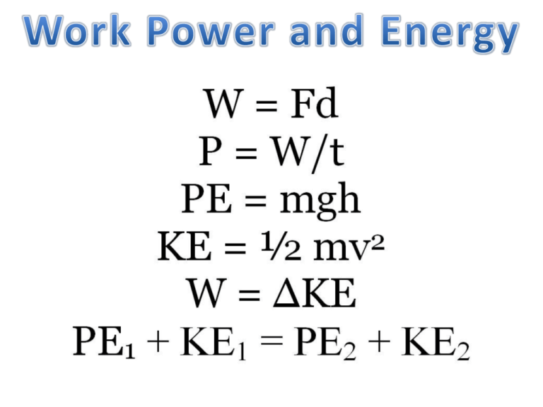 Work Energy Power Powerpoint