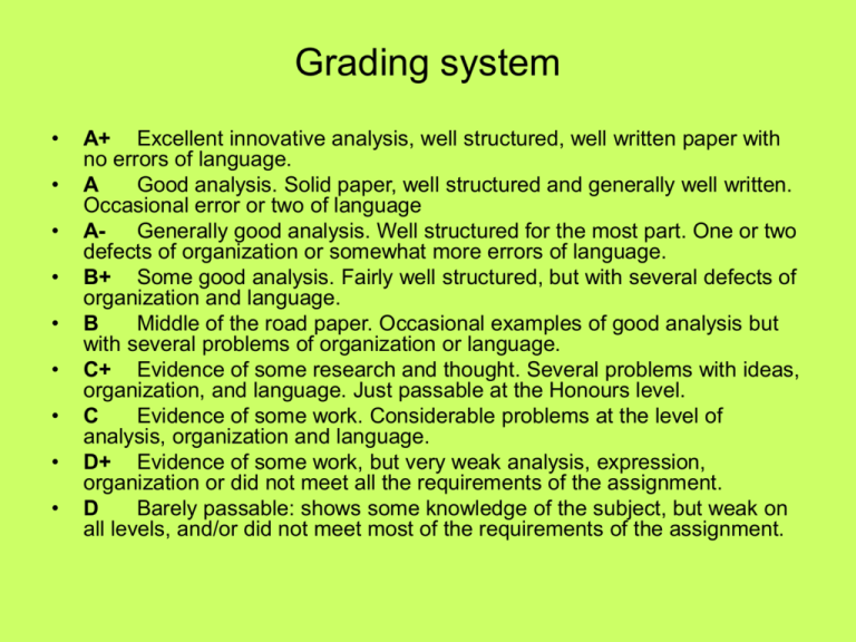 Grading System