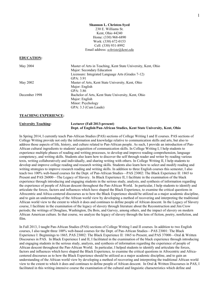 Curriculum Vitae