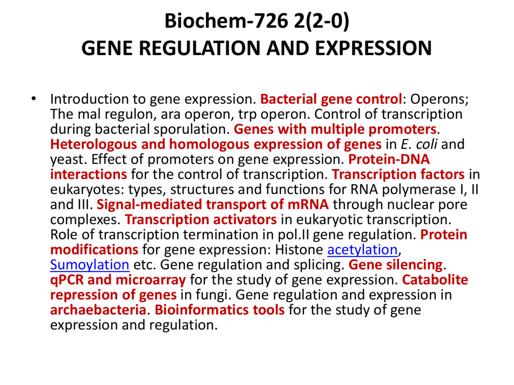 Regulation Of Gene Expression Pdf
