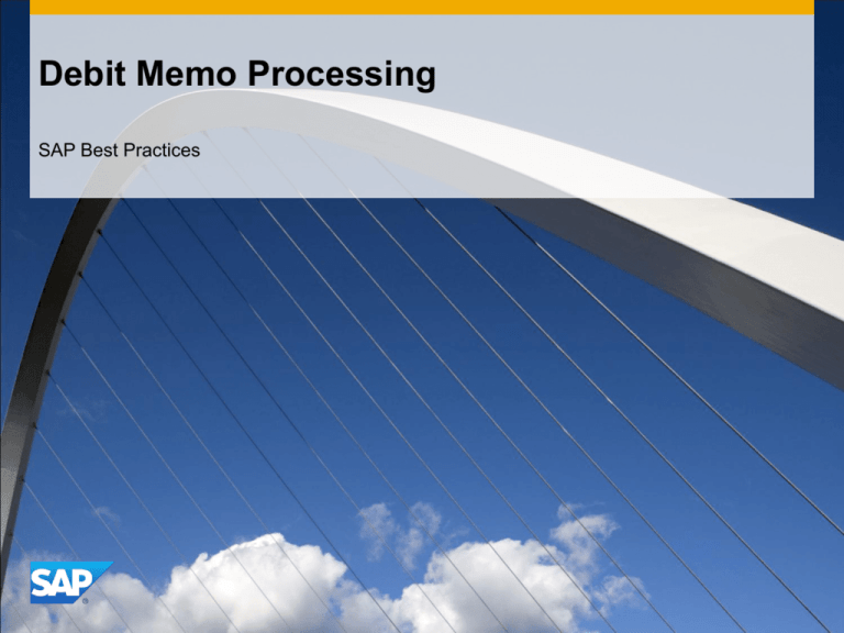 Debit Memo Processing Debit Memo Processing