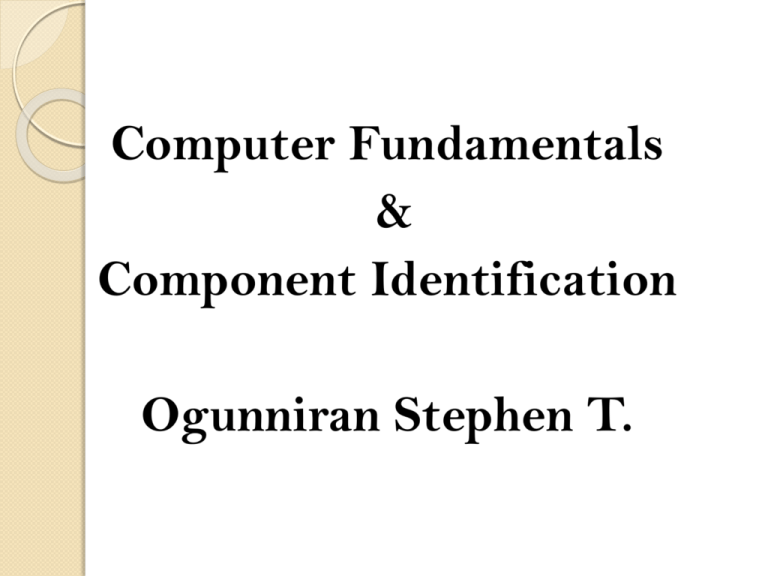 COMPUTER FUNDAMENTAL COMPUTER FUNDAMENTAL