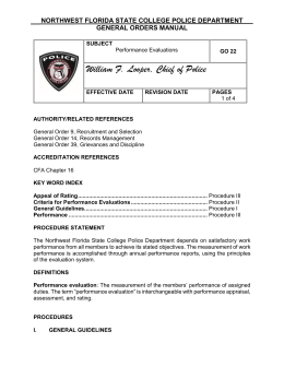 Performance Evaluation memo