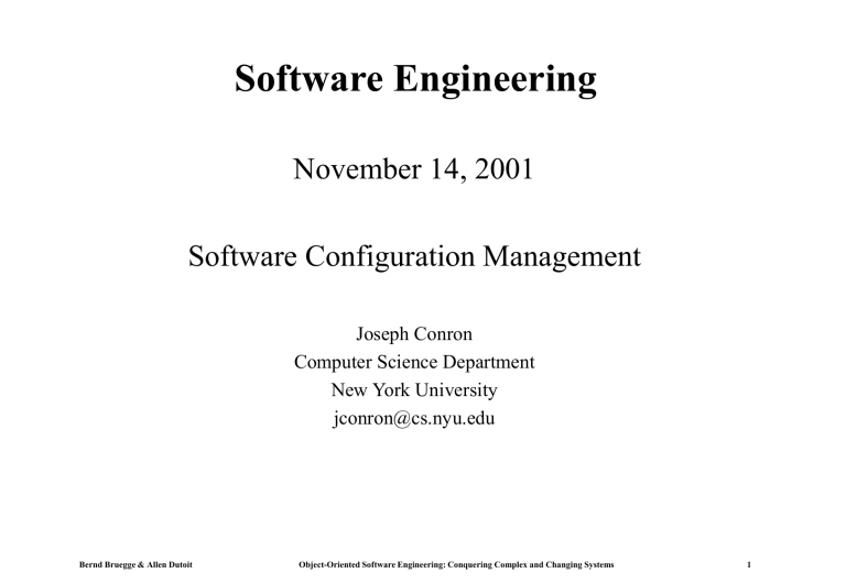 Lecture For Chapter 10 Software Configuration Management
