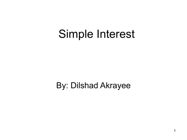 Simple Interest