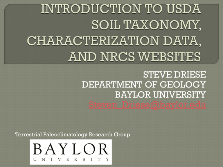 introduction to usda soil characterization and nrcs