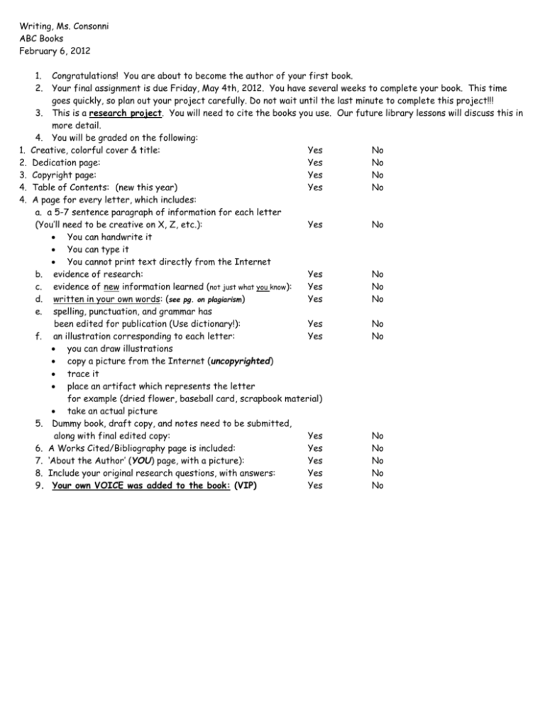 ABC Book Updated Resource List 2012