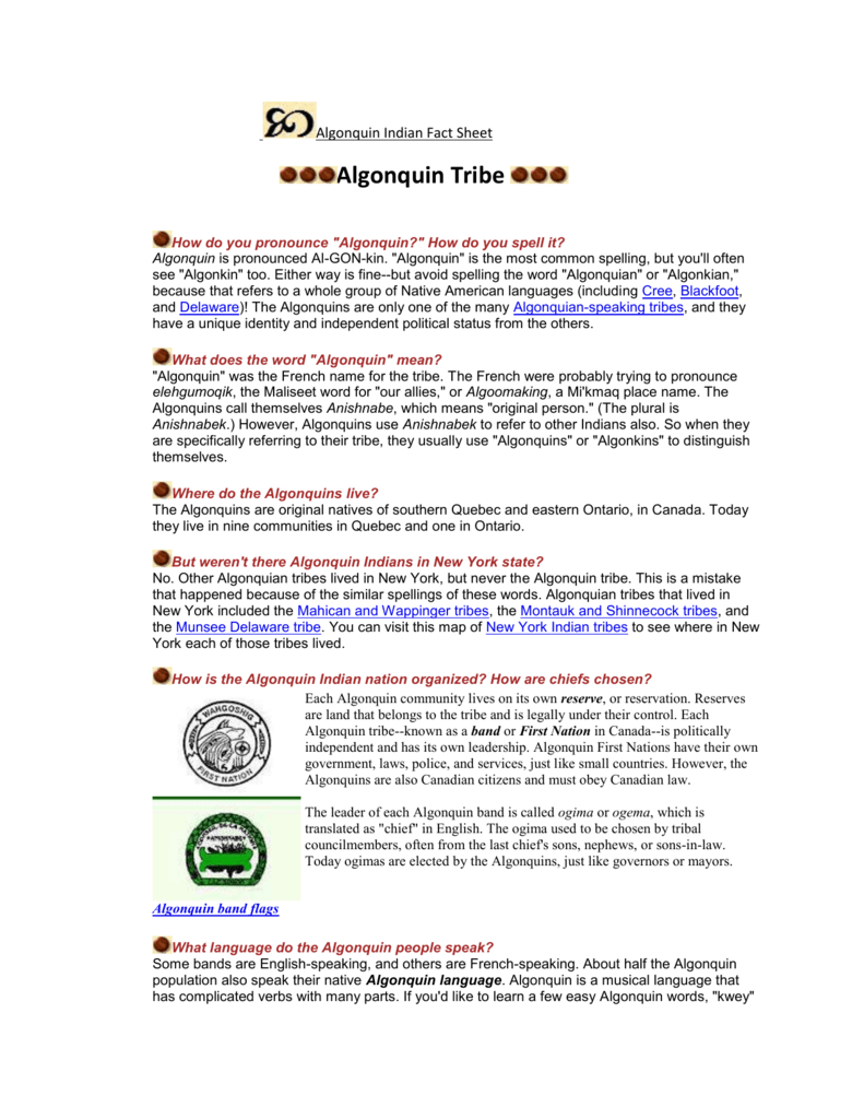 Algonquian Native American Tribe