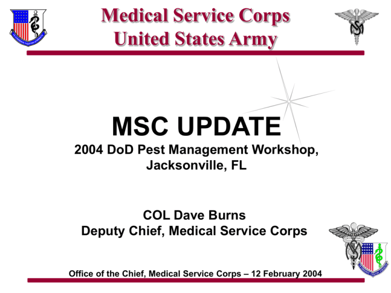 Medical Service Corps Update - Armed Forces Pest Management