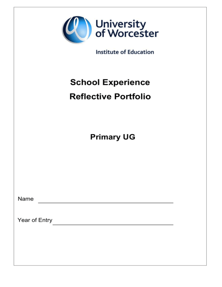 UG Reflective Portfolio - University of Worcester