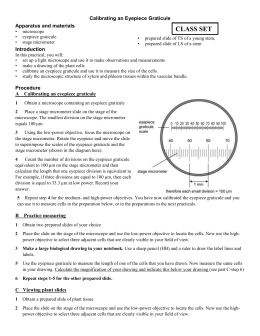 A Calibrating the eyepiece graticule