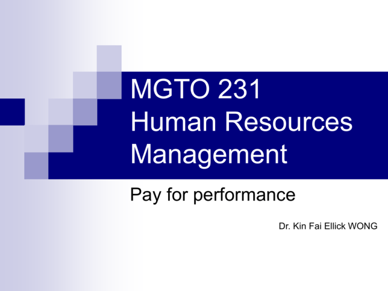 Pay For Performance Pay For Performance