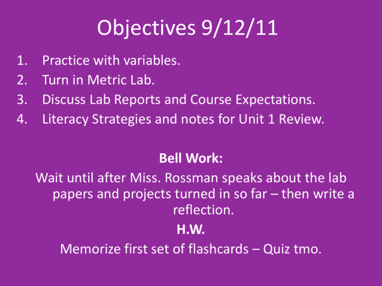 Basic Review Concepts For Biology Basic Review Concepts For Biology