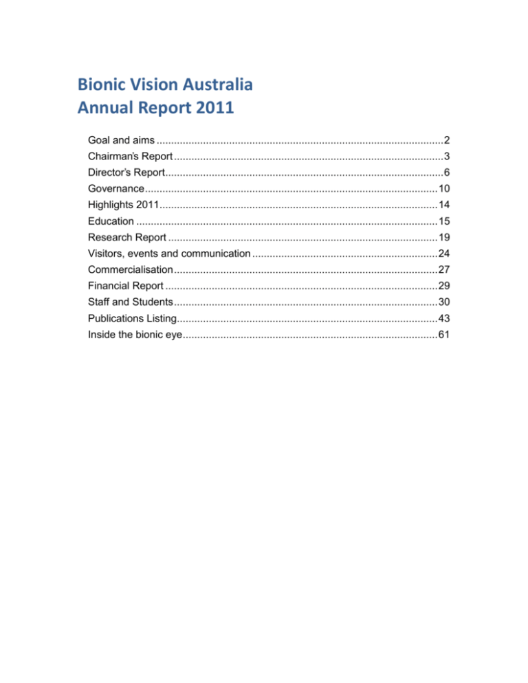 Research Report - Bionic Vision Australia