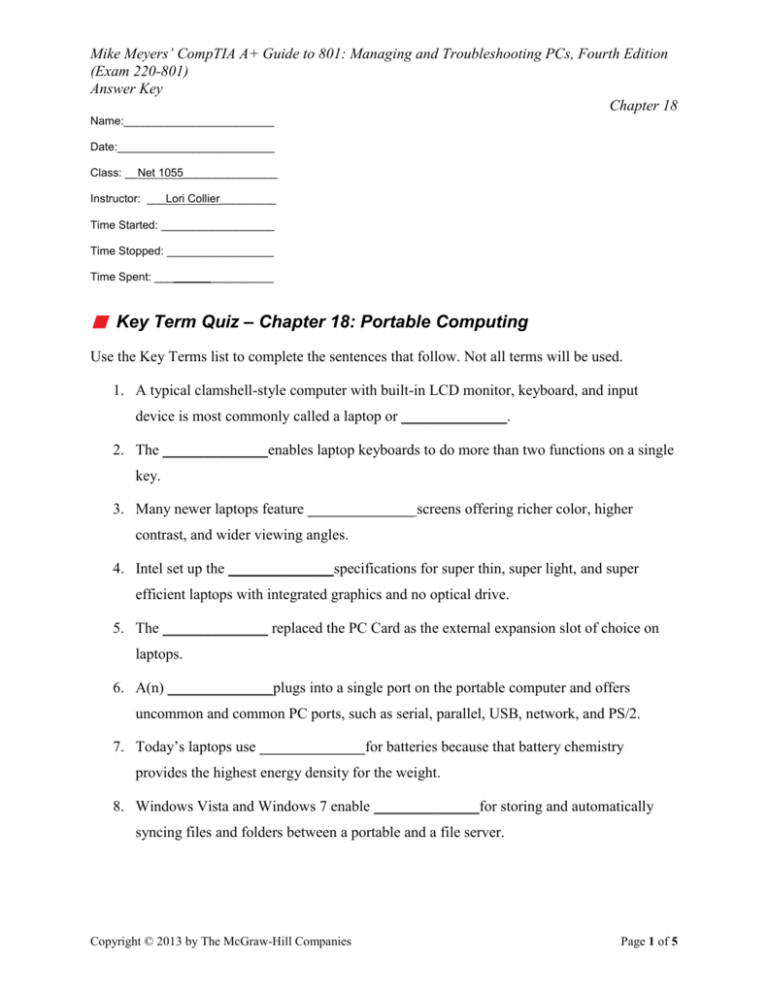 Multiple Choice Quiz