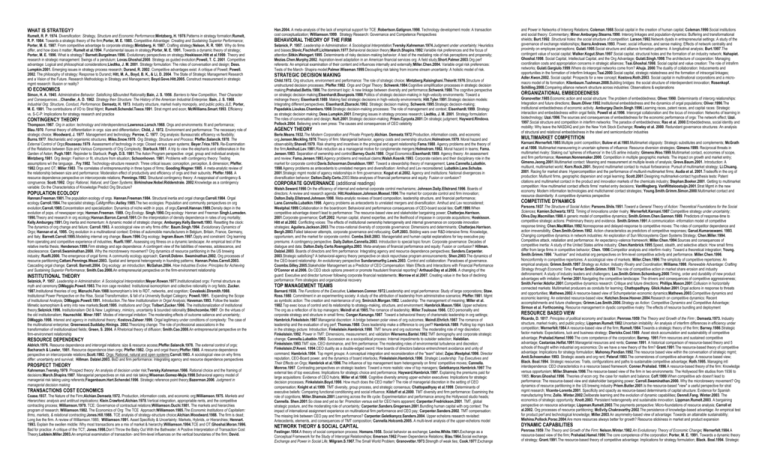 Strategy Reference Sheet