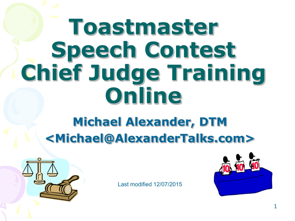 Chief Judge Training slides