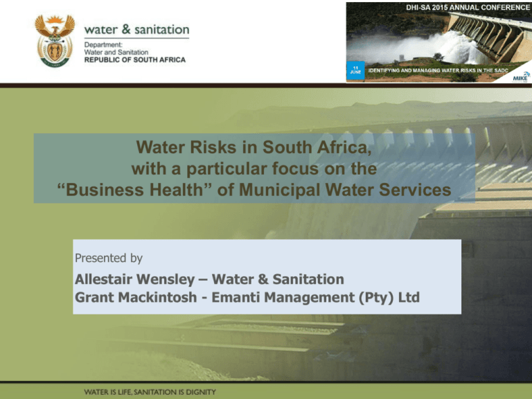Business Health - Department of Water Affairs