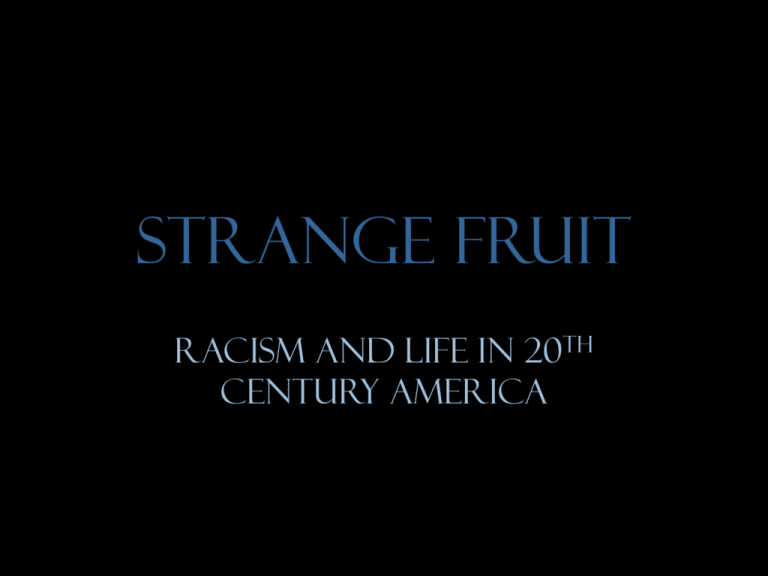 Strange Fruit