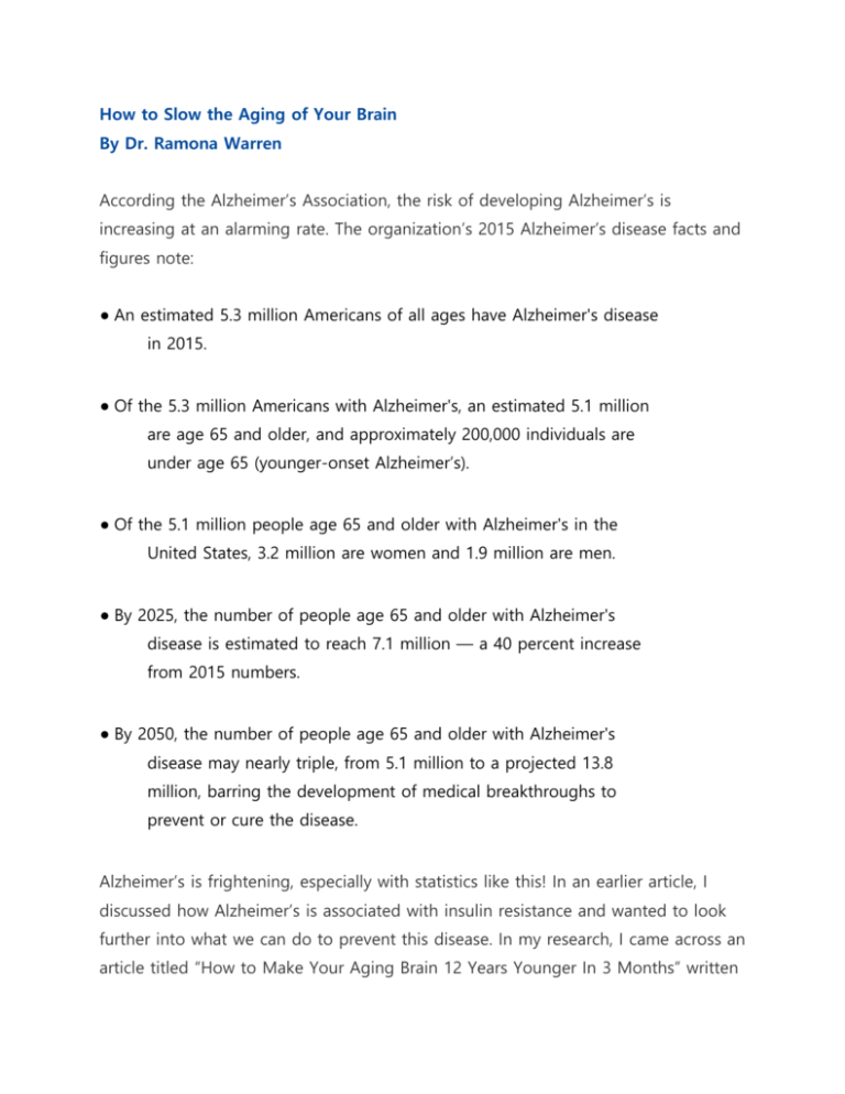 How to Slow the Aging of Your Brain