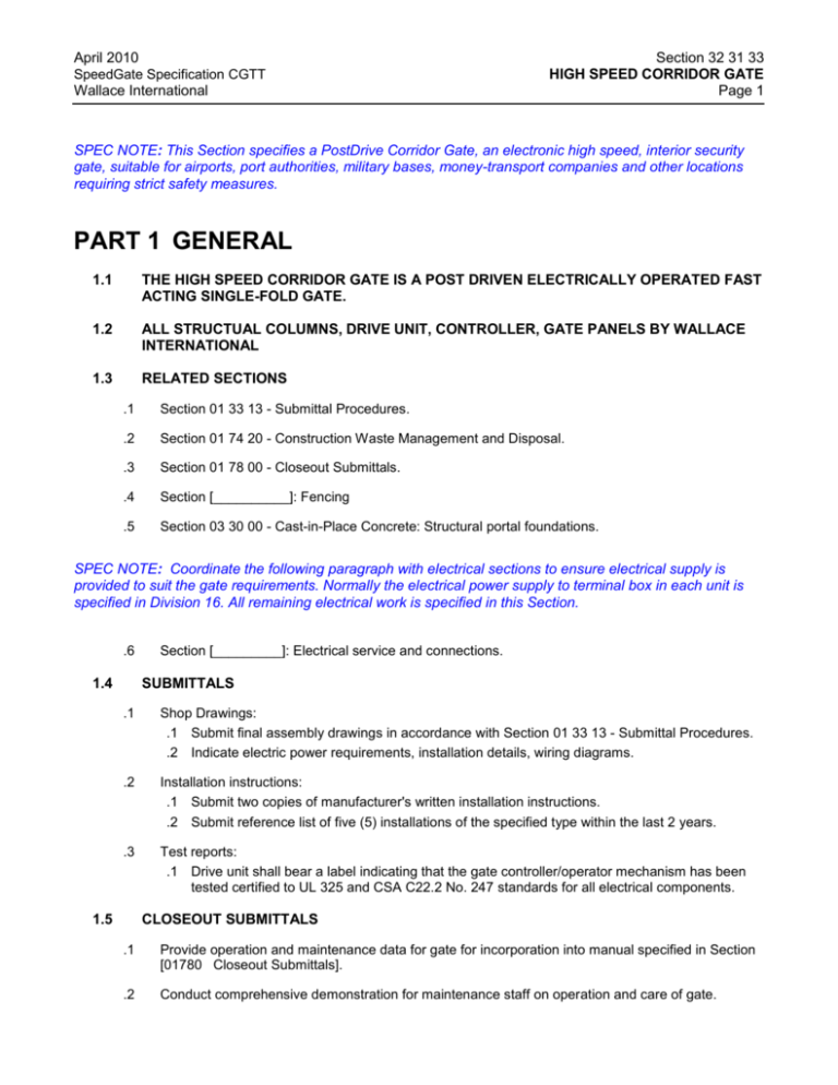 Corridor Specs 0 35 MB WORD