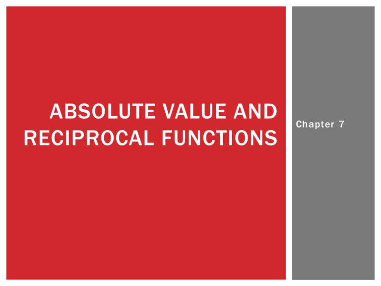 Absolute Value And Reciprocal Functions