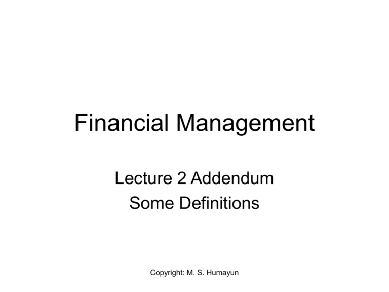 Financial Management Financial Management