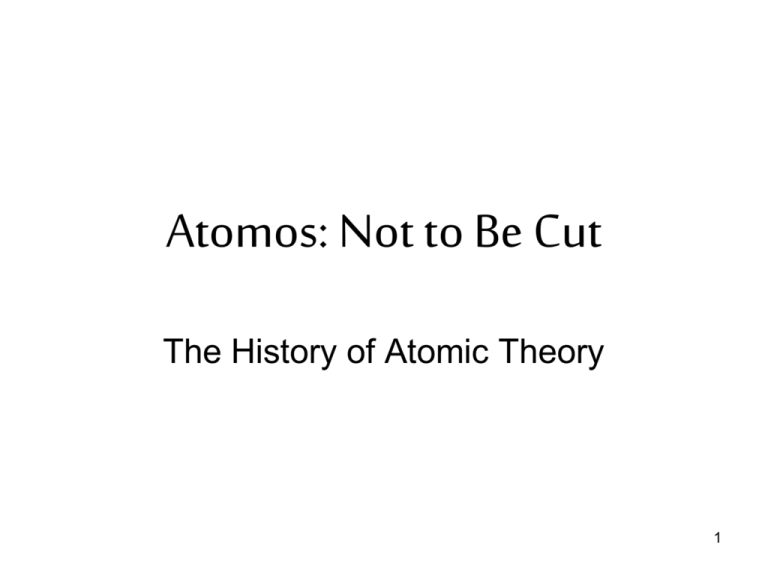 History Of Atomic Theory