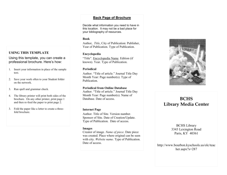 Brochure Template In Word