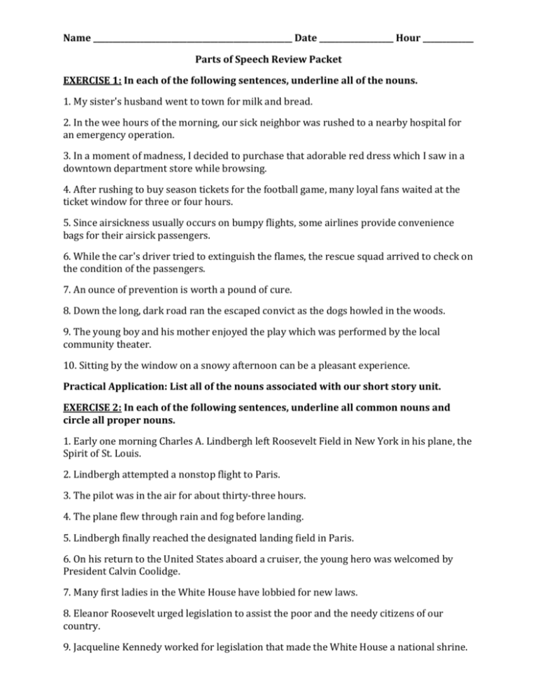 Grammar Review Packet