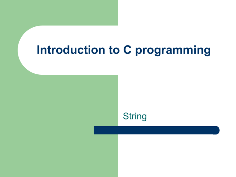 Introduction To C Programming