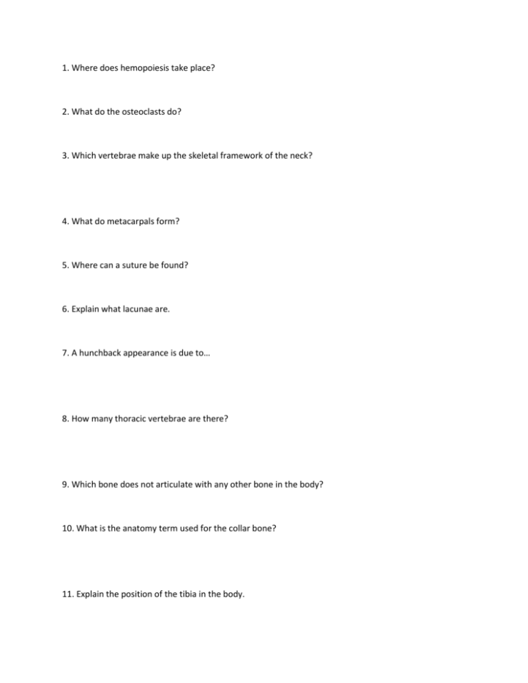 Skeletal System Review Game For Test Skeletal System Review Game For Test