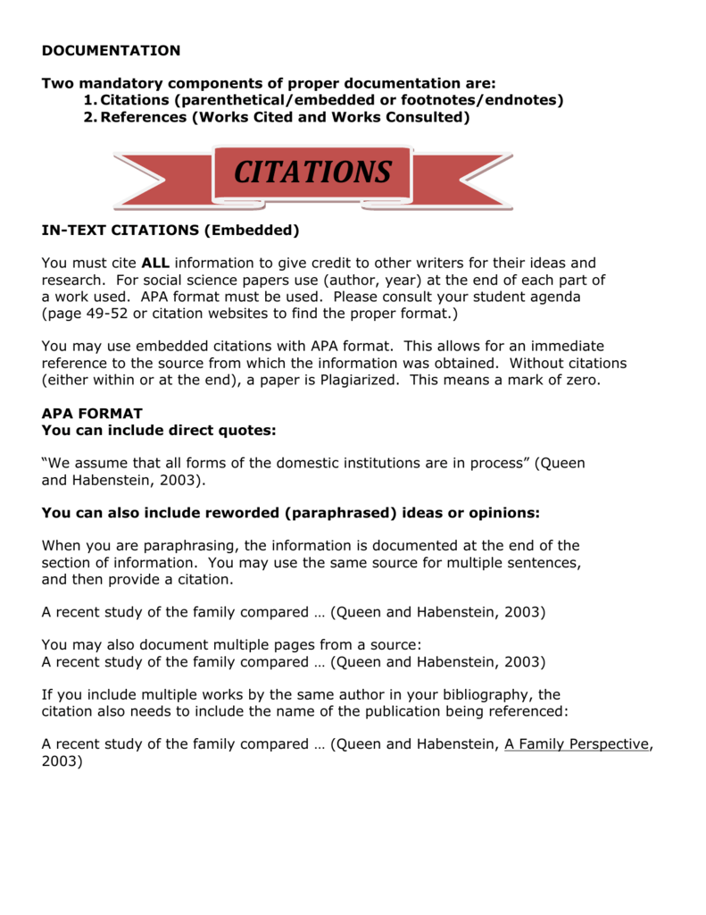 APA Works Cited And Works Consulted Formatting Information