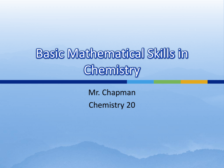 Basic Mathematical Skills In Chemistry